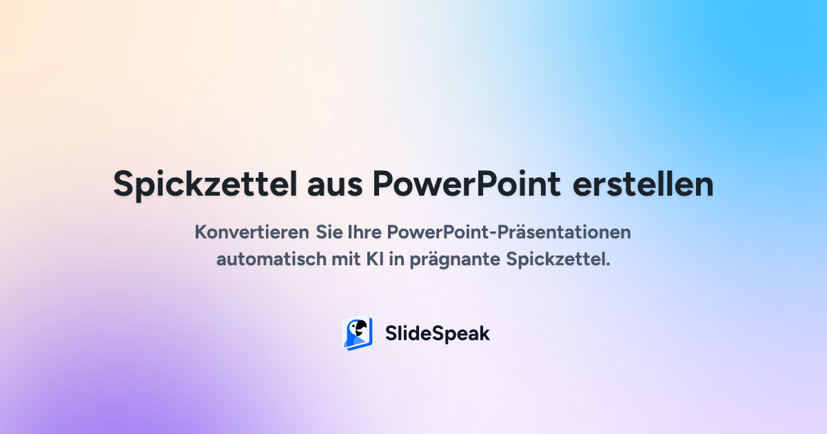 Spickzettel aus PowerPoint erstellen - Kostenloses KI-Tool Online ...
