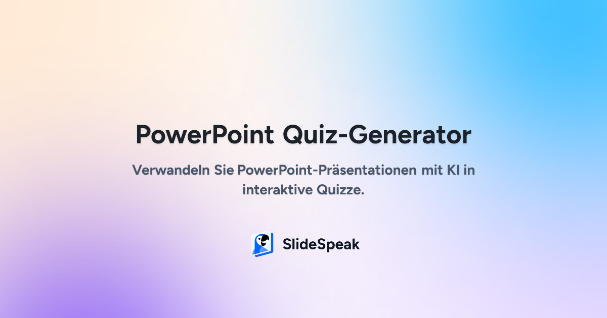 Quiz aus PowerPoint erstellen - SlideSpeak