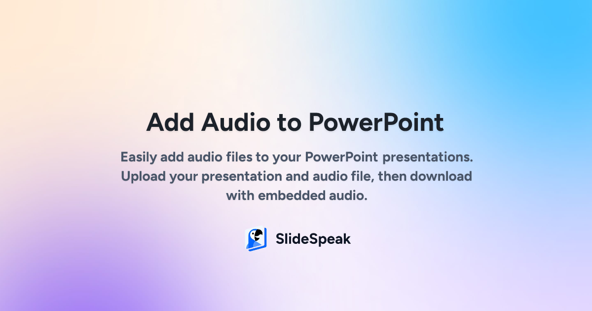 Add Audio to PowerPoint - Free Online Tool insert MP3, WAV, M4A