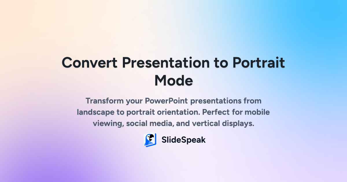 Convert Presentation to Portrait Mode - Free PowerPoint Tool