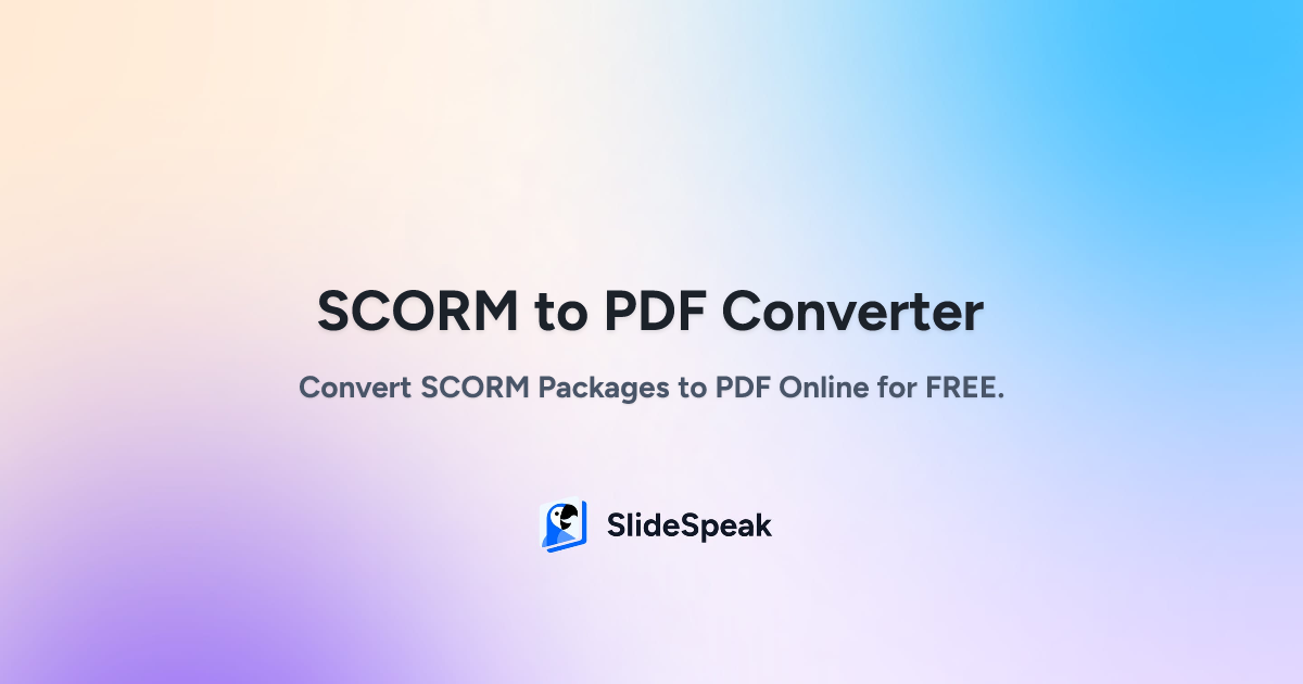 Convert SCORM to PDF - SlideSpeak