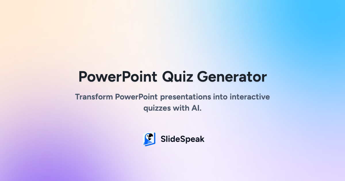 Create Quizzes from PowerPoint with AI - SlideSpeak