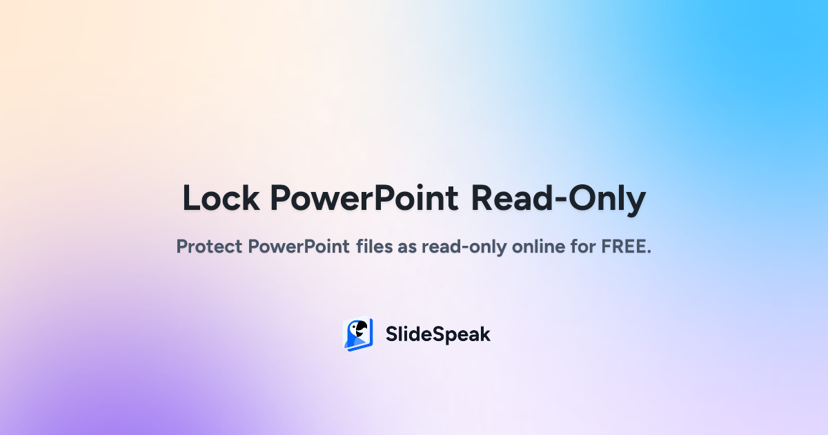 Protect PowerPoint as Read-Only - SlideSpeak