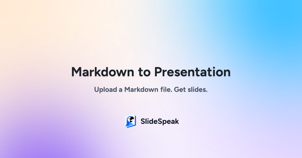 Markdown to Presentation Converter - SlideSpeak