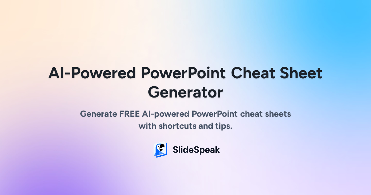 AI-Powered PowerPoint Cheat Sheet Generator - SlideSpeak