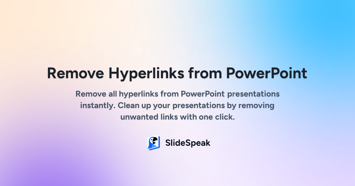 Remove Hyperlinks from PowerPoint - Free Online Hyperlink Remover