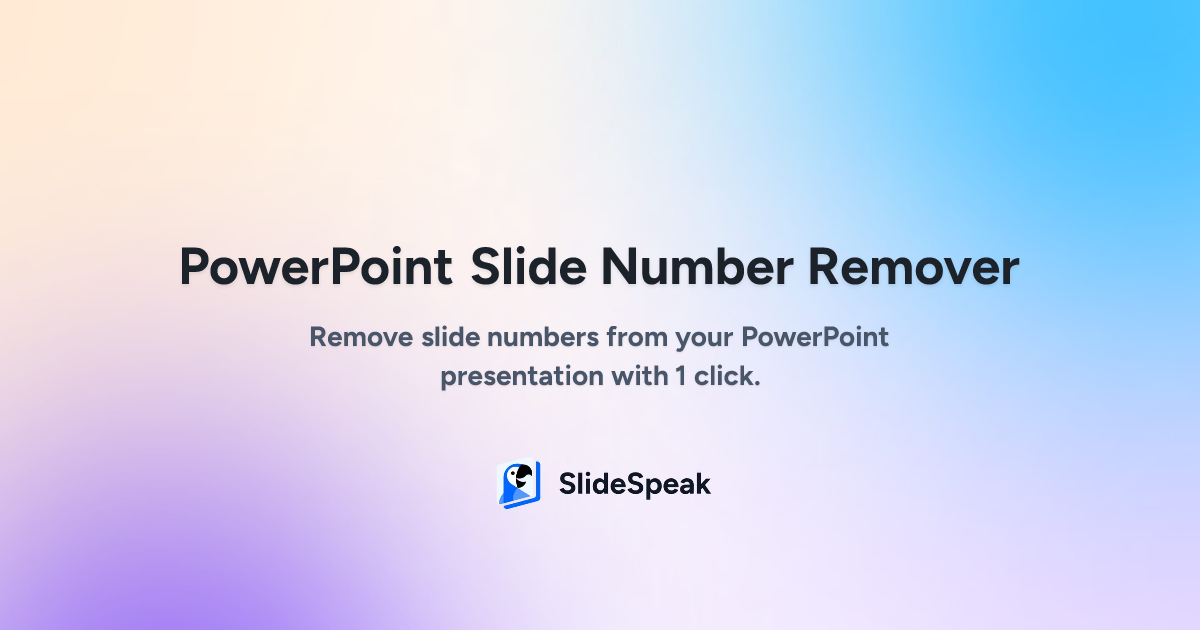 Remove Slide Numbers from Presentation - SlideSpeak