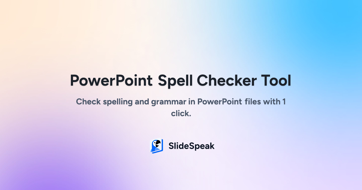 PowerPoint Spell Checker - SlideSpeak