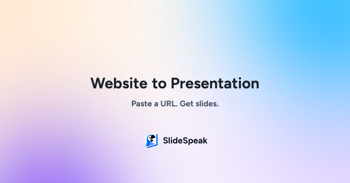 Website to Presentation Converter - SlideSpeak
