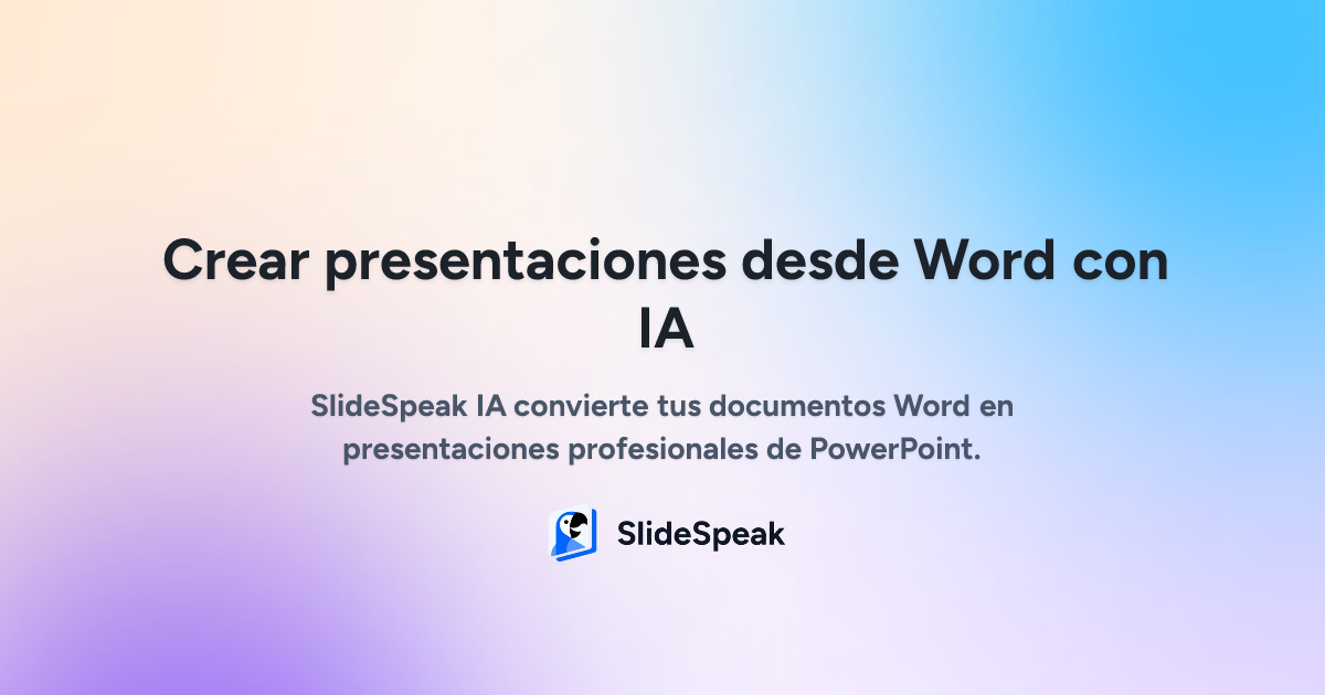 Crea presentaciones con IA desde Word – SlideSpeak