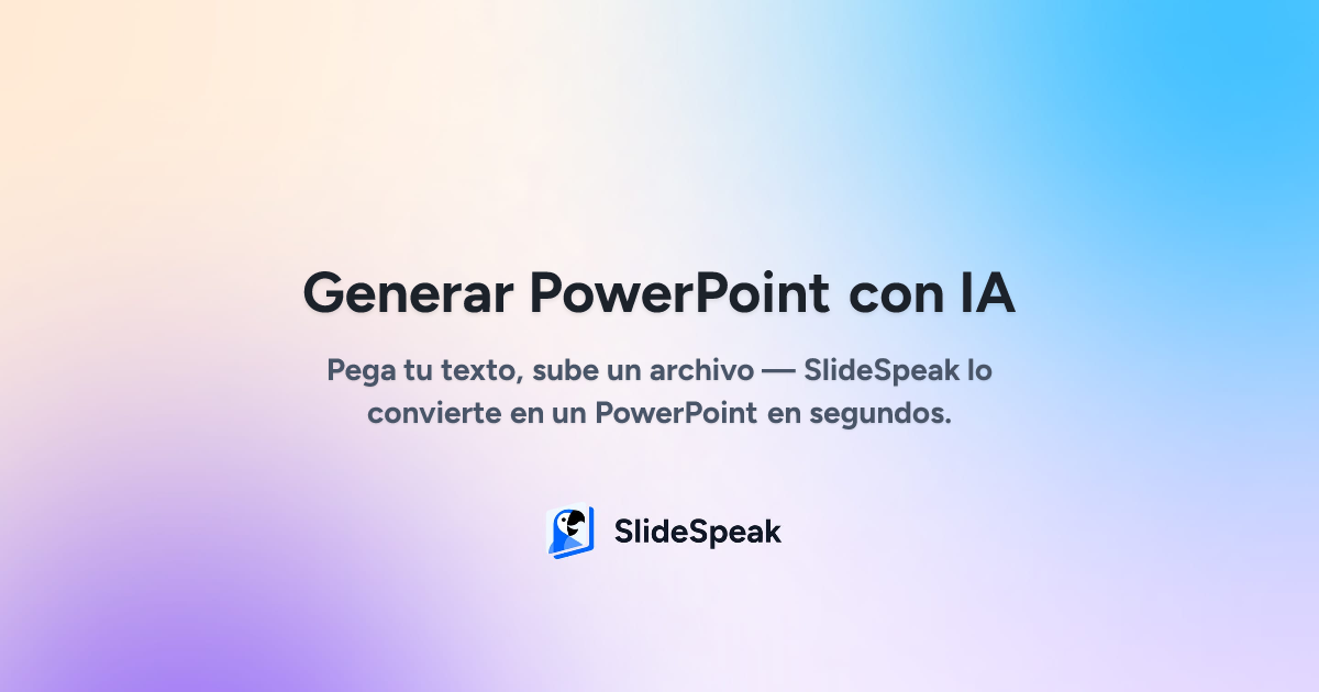 Genera PowerPoints con AI a partir de texto. - SlideSpeak - SlideSpeak ...