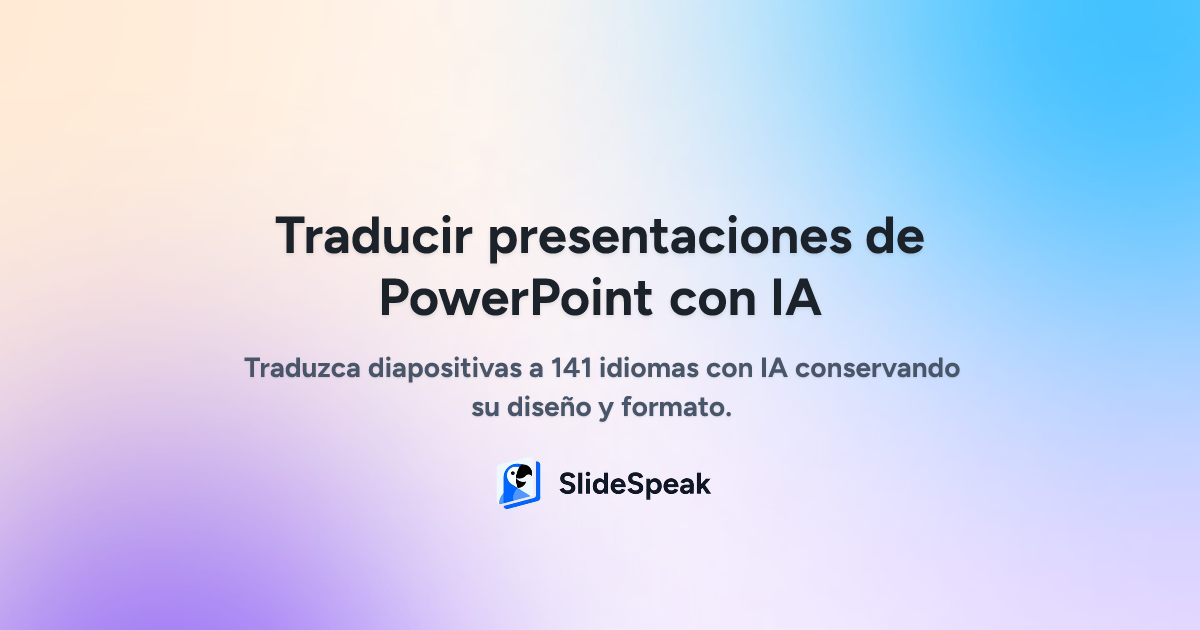 Traducir PowerPoint con AI - SlideSpeak
