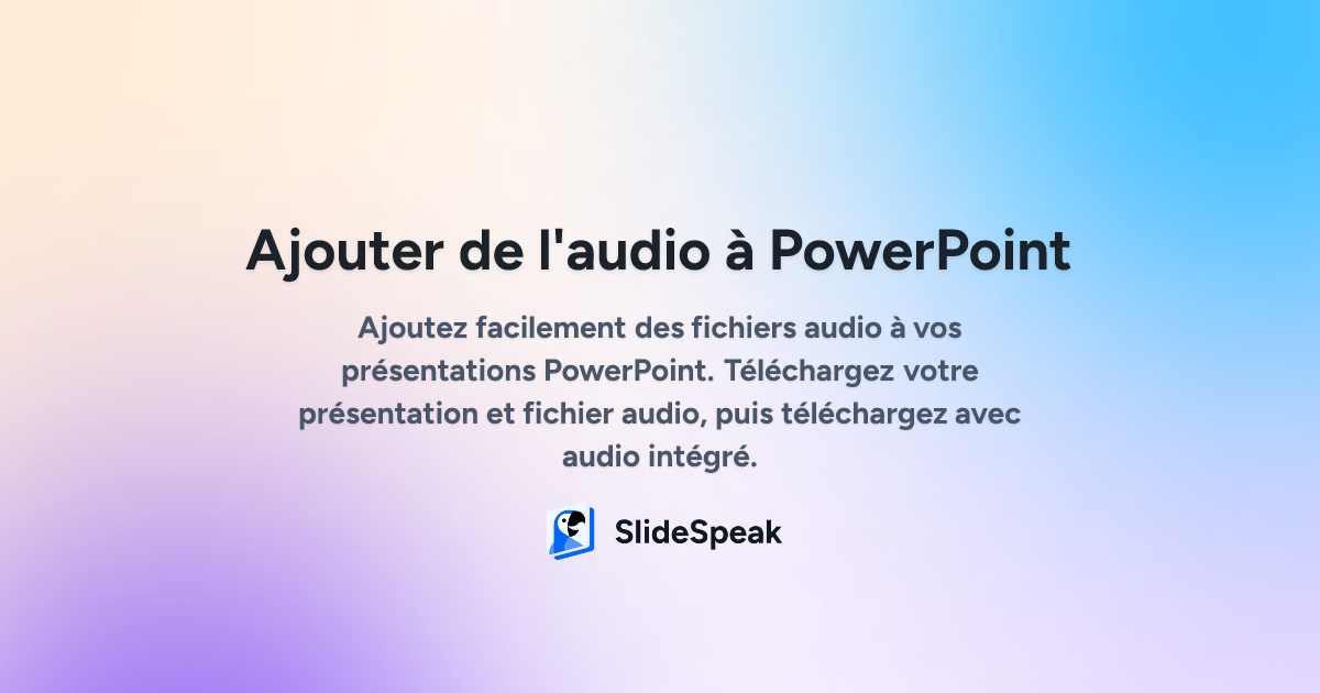 Ajouter de l'audio à PowerPoint - Outil en ligne gratuit pour inserer ...