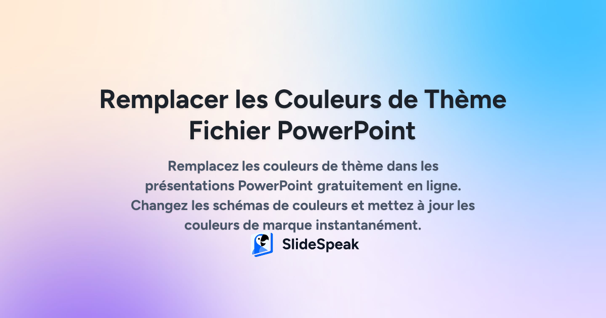 Remplacer les Couleurs de Thème Fichier PowerPoint - Outil Gratuit