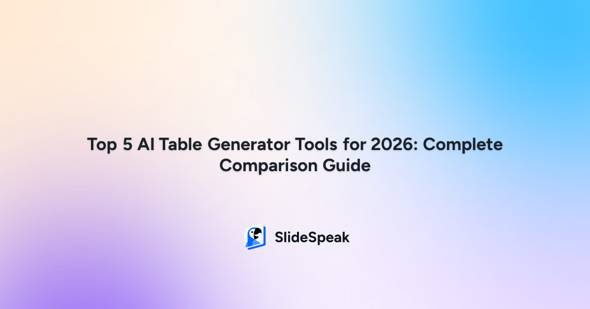 Top 5 AI Table Generator Tools for 2026: Complete Comparison Guide