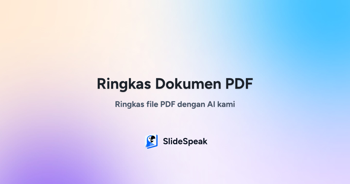 Ringkas PDF dengan AI - SlideSpeak