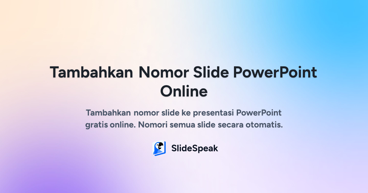 Tambahkan Nomor Slide PowerPoint Online - Alat Gratis