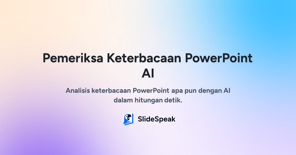 Pemeriksa Keterbacaan PowerPoint AI - SlideSpeak
