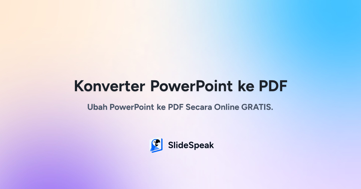Ubah PowerPoint ke PDF Online - SlideSpeak