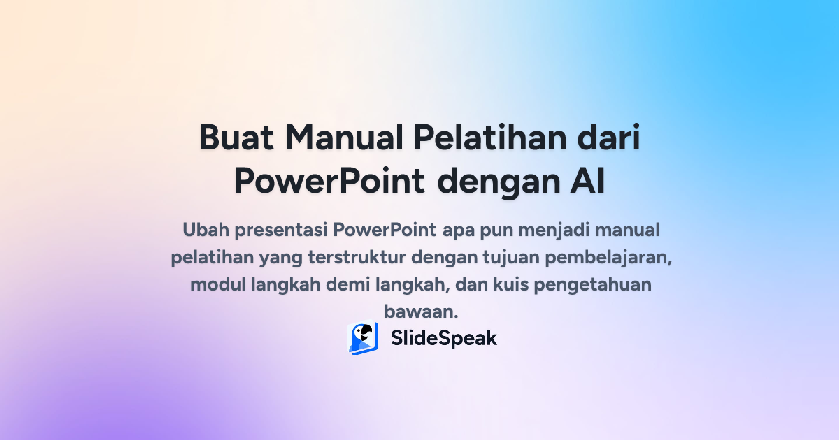 Buat Manual Pelatihan dari PowerPoint dengan AI - Generator Gratis