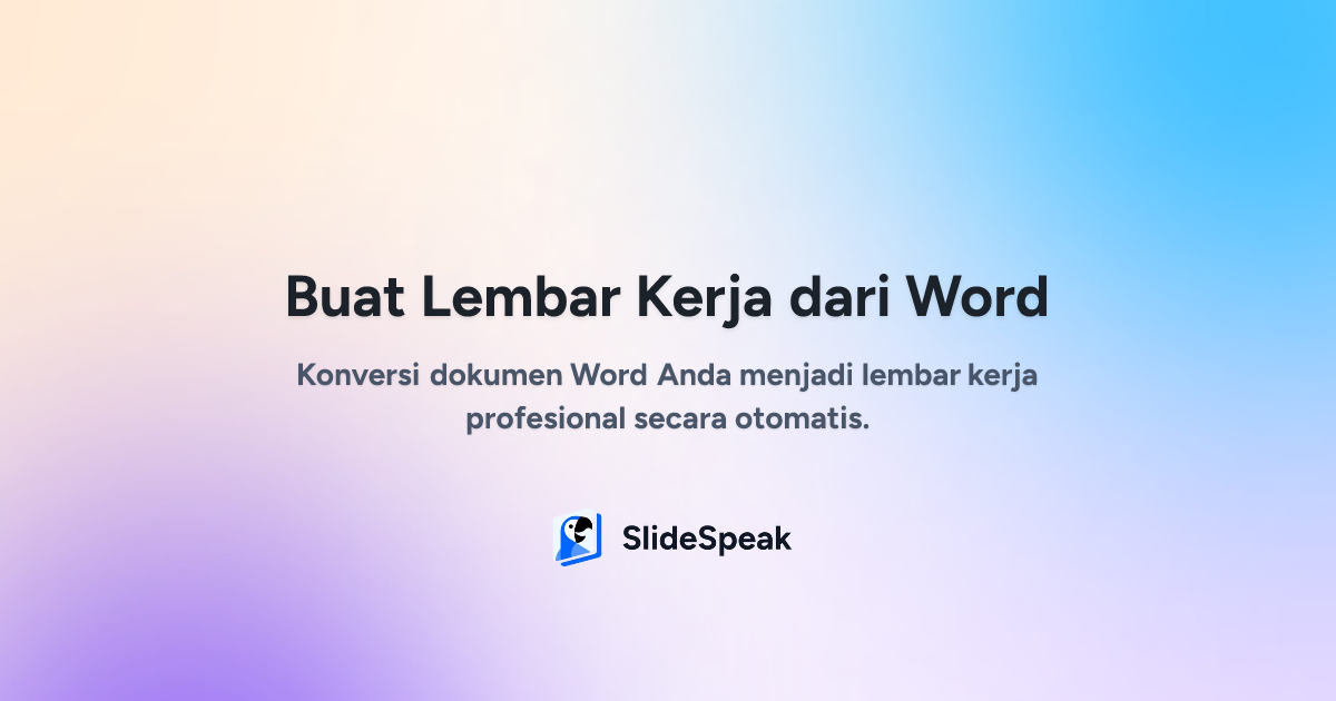 Buat Lembar Kerja dari Word - Alat AI Gratis