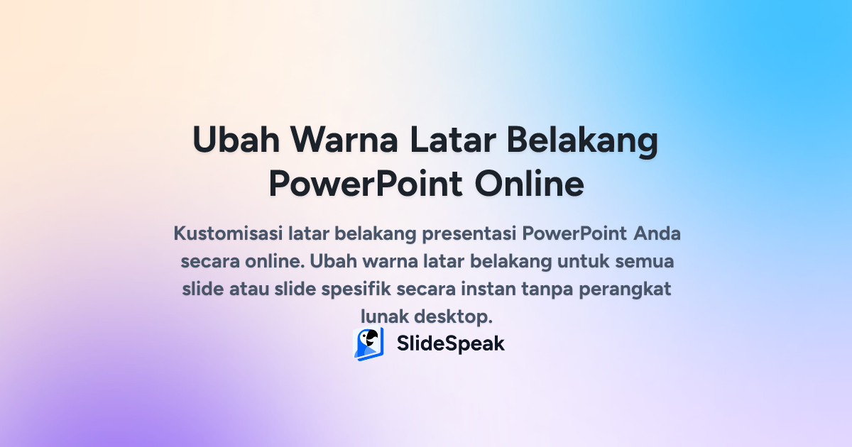 Ubah Warna Latar Belakang PowerPoint Online - Alat Gratis