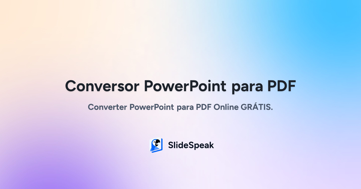 Converter PowerPoint para PDF - SlideSpeak