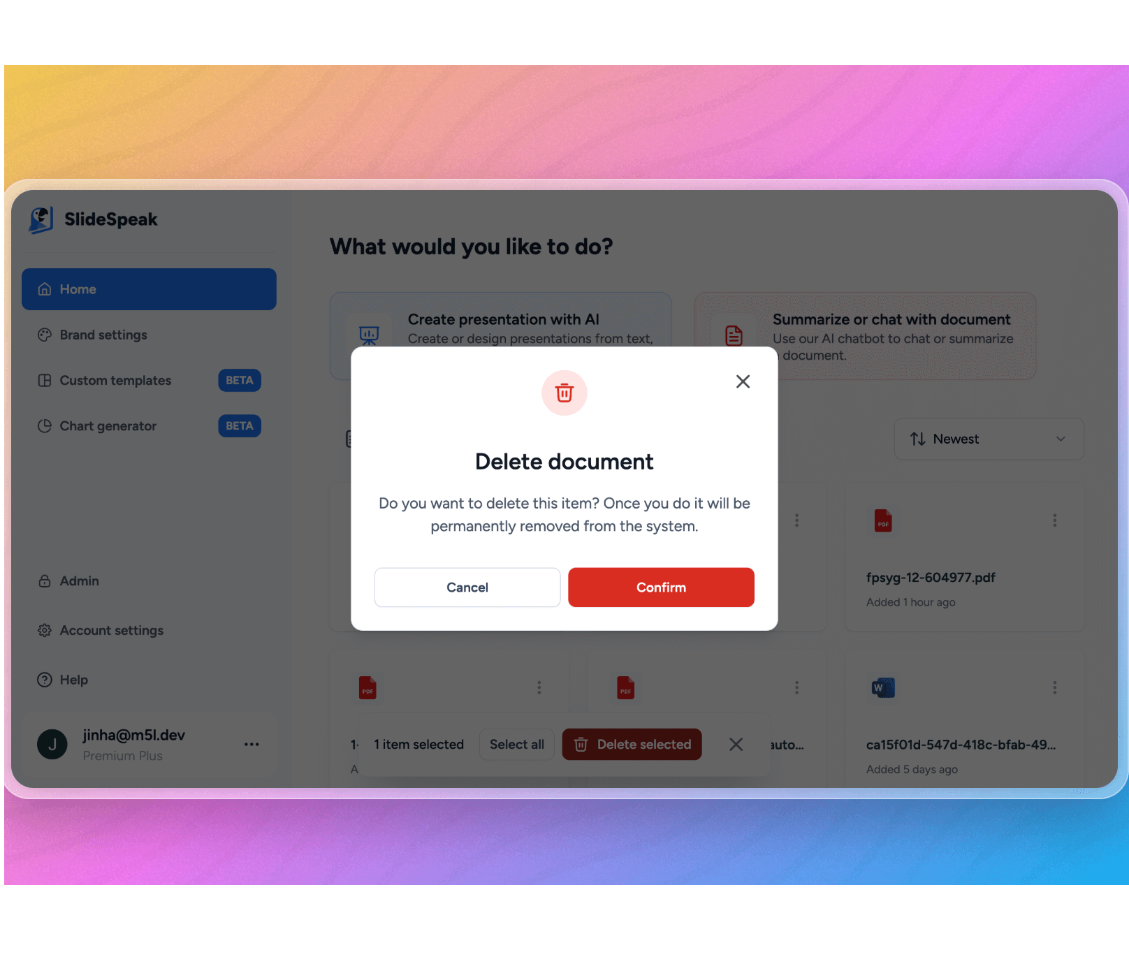 How do I delete files? - SlideSpeak