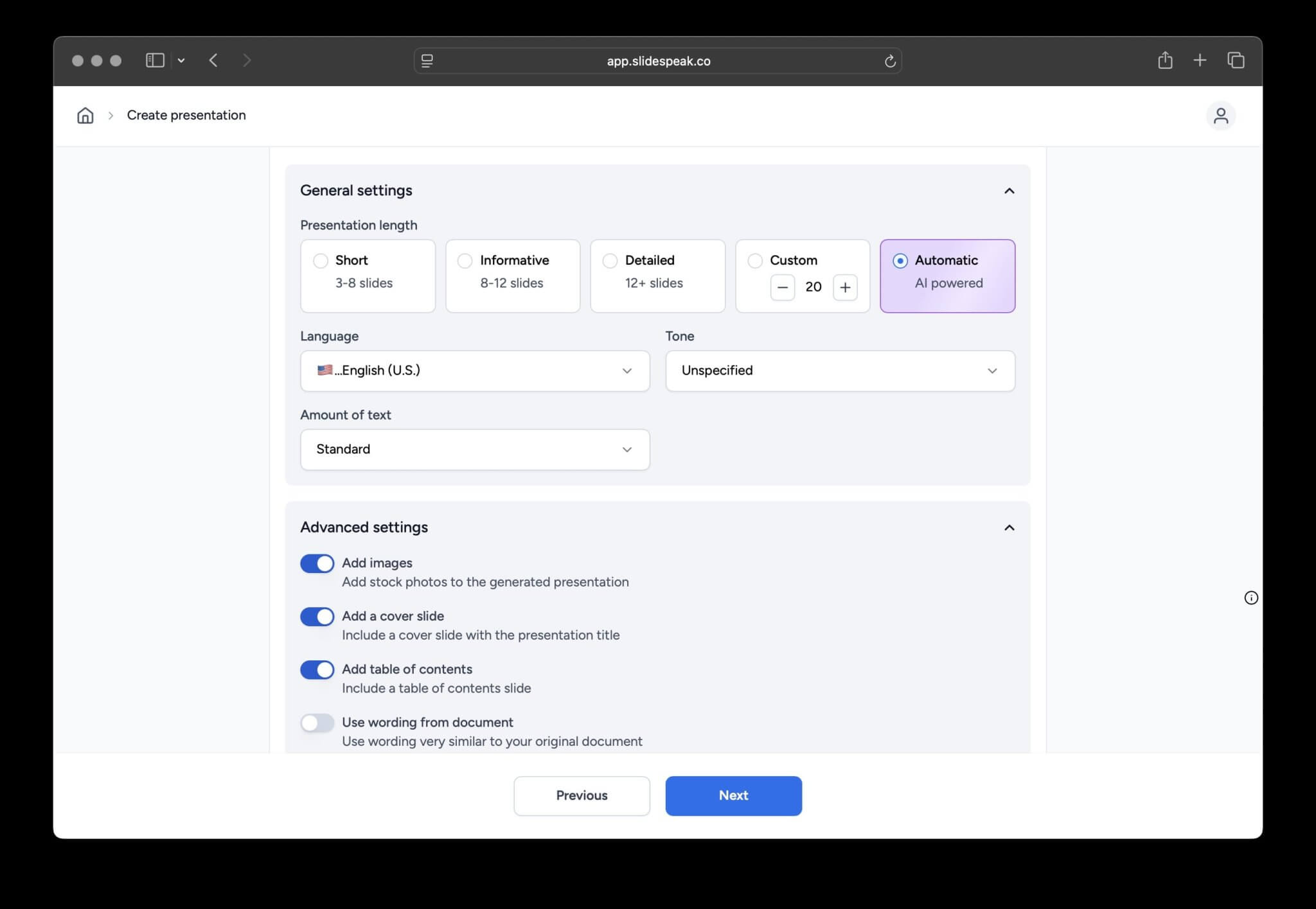 Generate PowerPoint with AI from any Word document - SlideSpeak