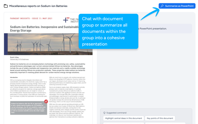 Chat with Document Groups - SlideSpeak