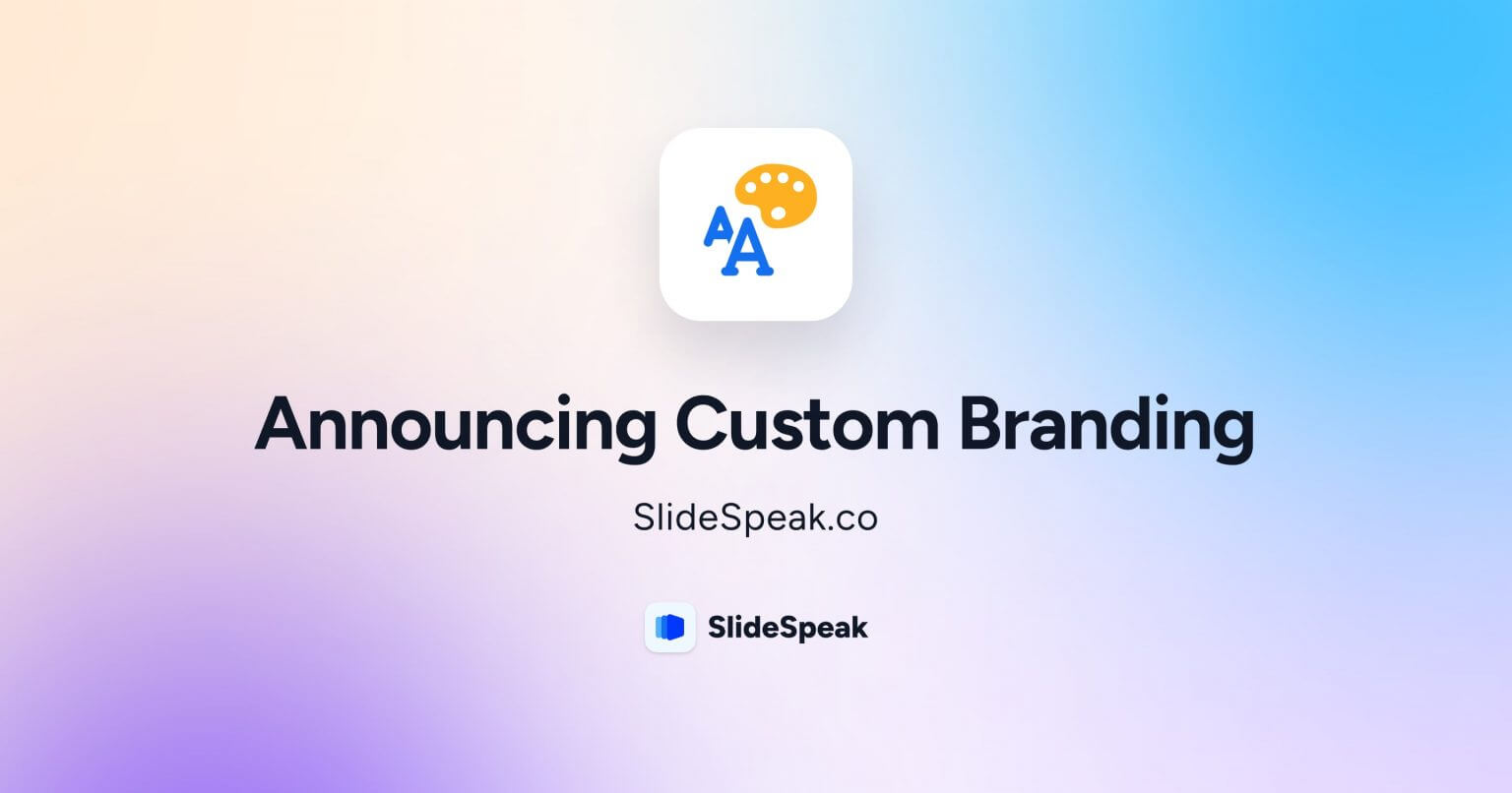 New: Customize your AI presentations with colors, fonts and logos - SlideSpeak