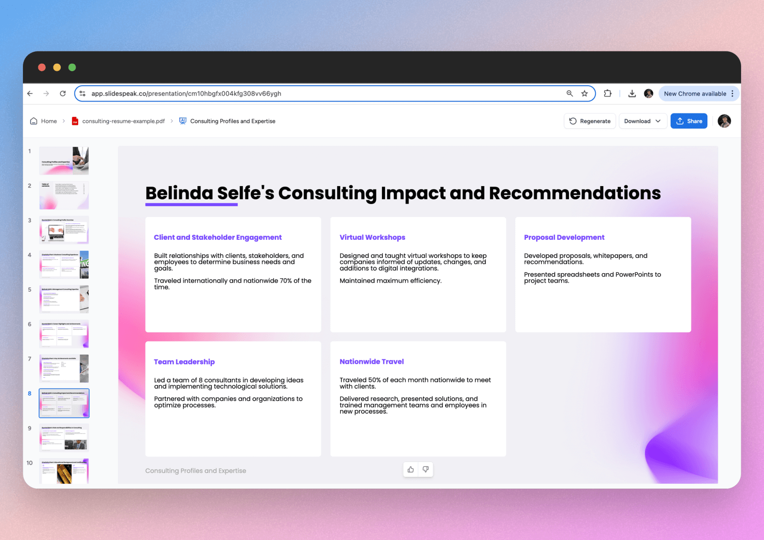 Top 5 AI tools for consultants - SlideSpeak