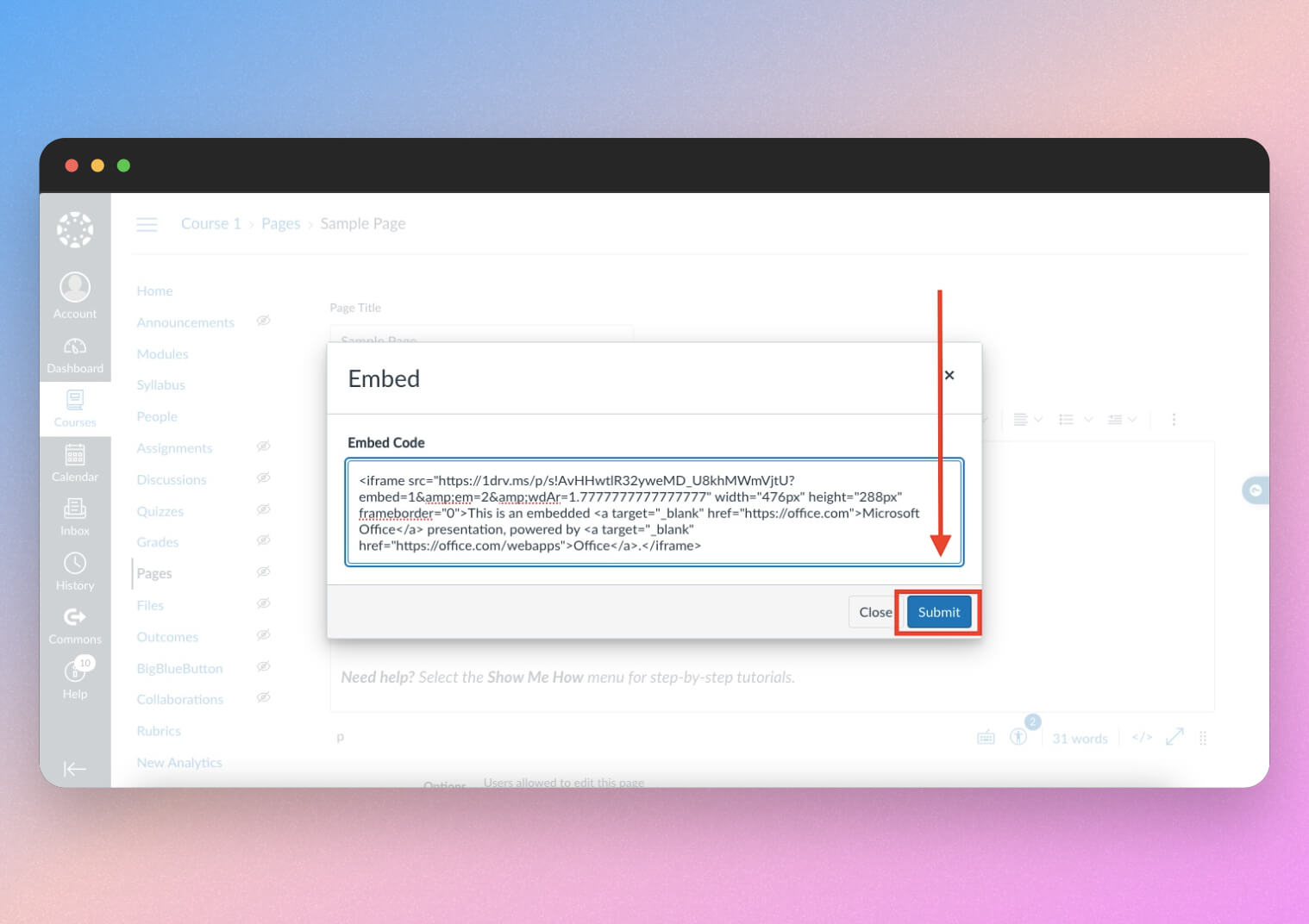 How to embed a PowerPoint in Canvas LMS - SlideSpeak