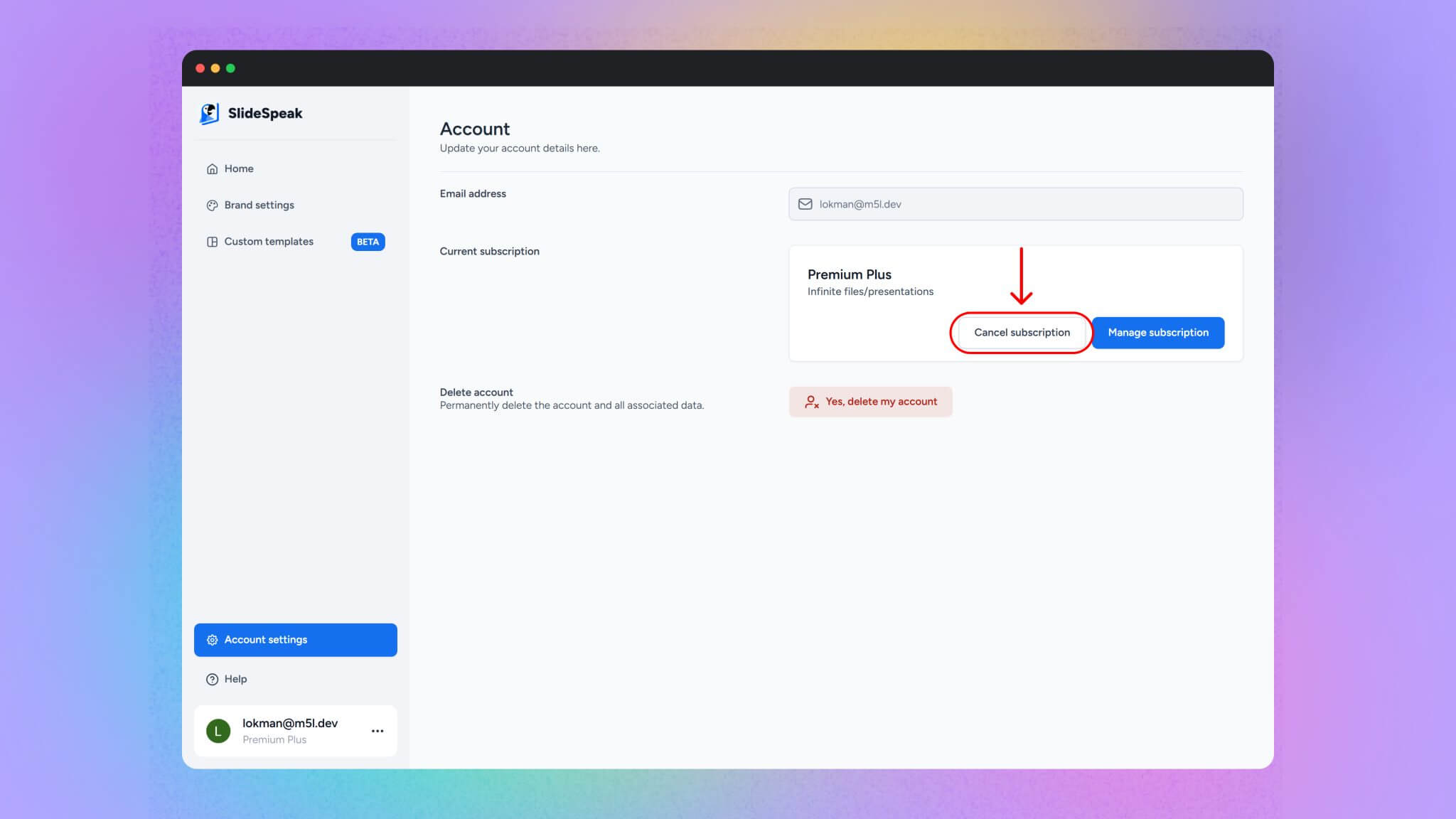 How do I cancel my subscription? - SlideSpeak