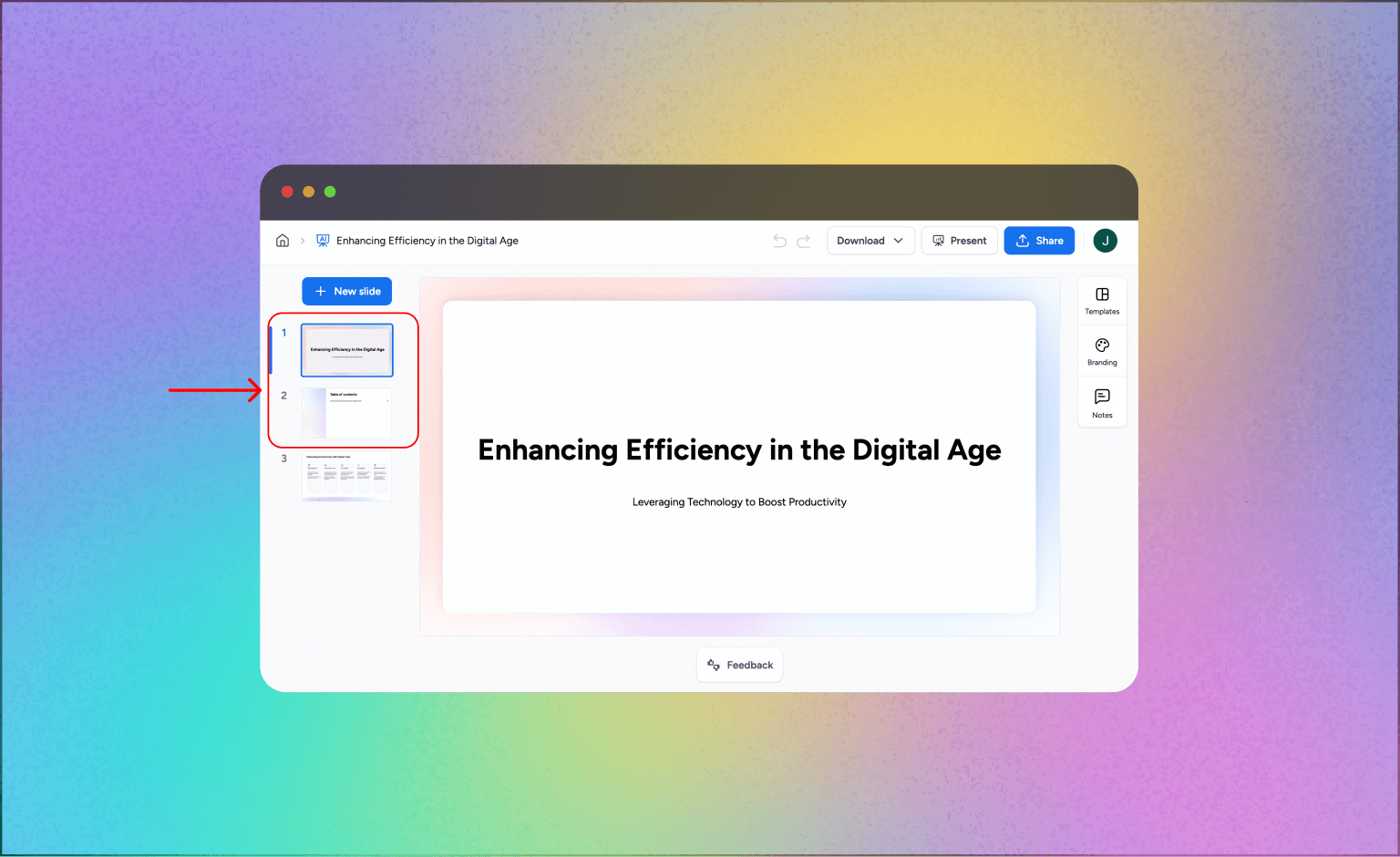 How do I create a single slide presentation? - SlideSpeak