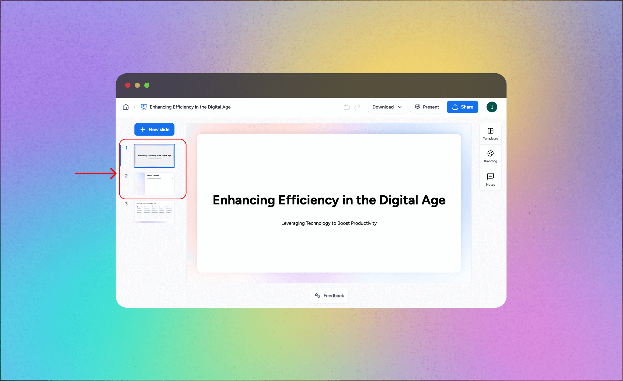 How do I create a single slide presentation? - SlideSpeak