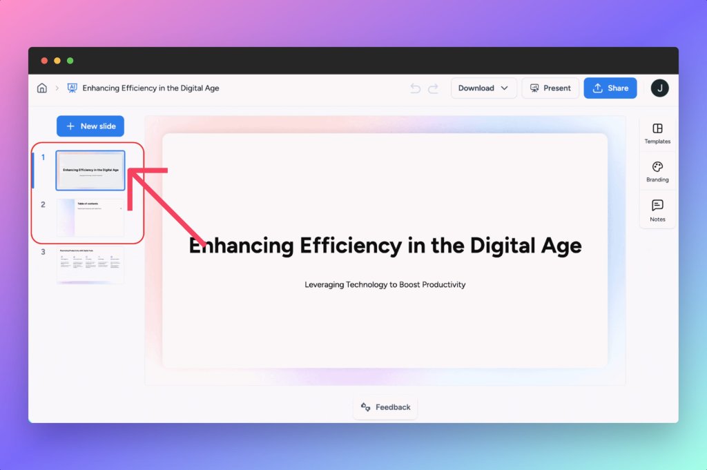 How do I create a single slide presentation? - SlideSpeak